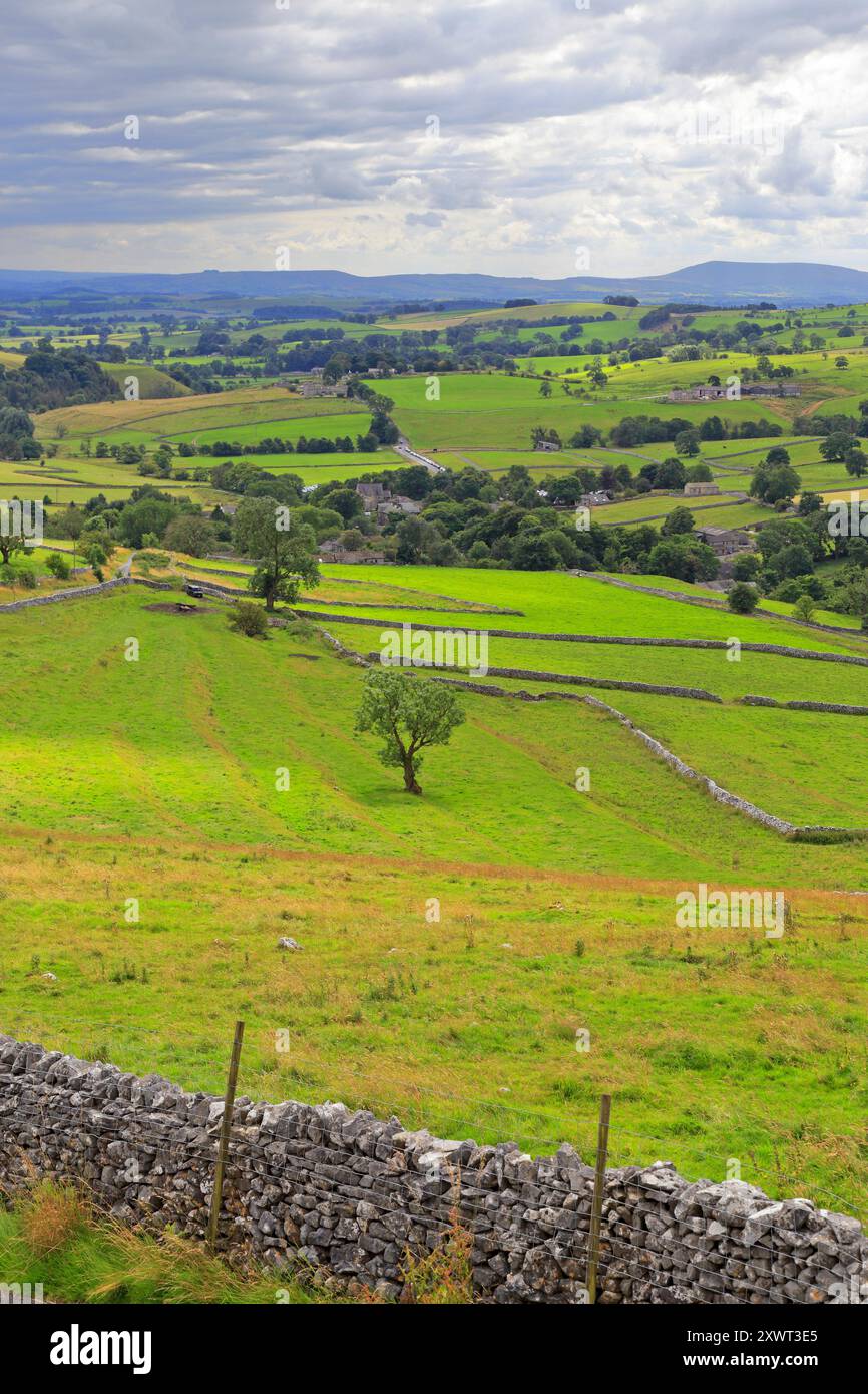 Ancient field system above Malham, Yorkshire Dales National Park, North ...