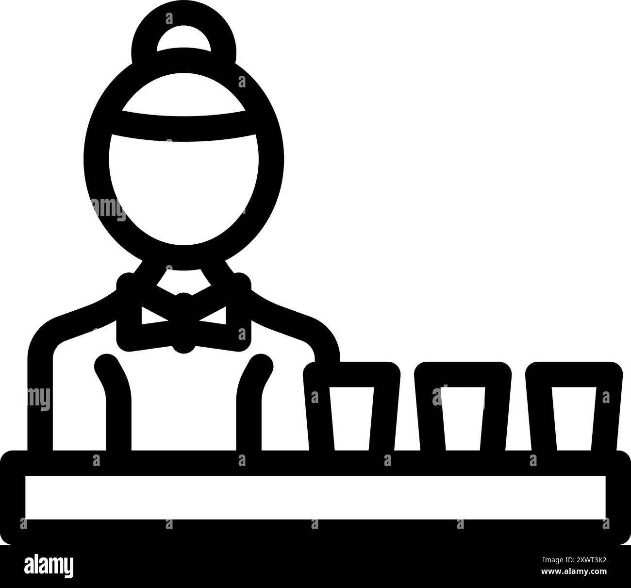 Line drawing bartender preparing hi-res stock photography and images ...