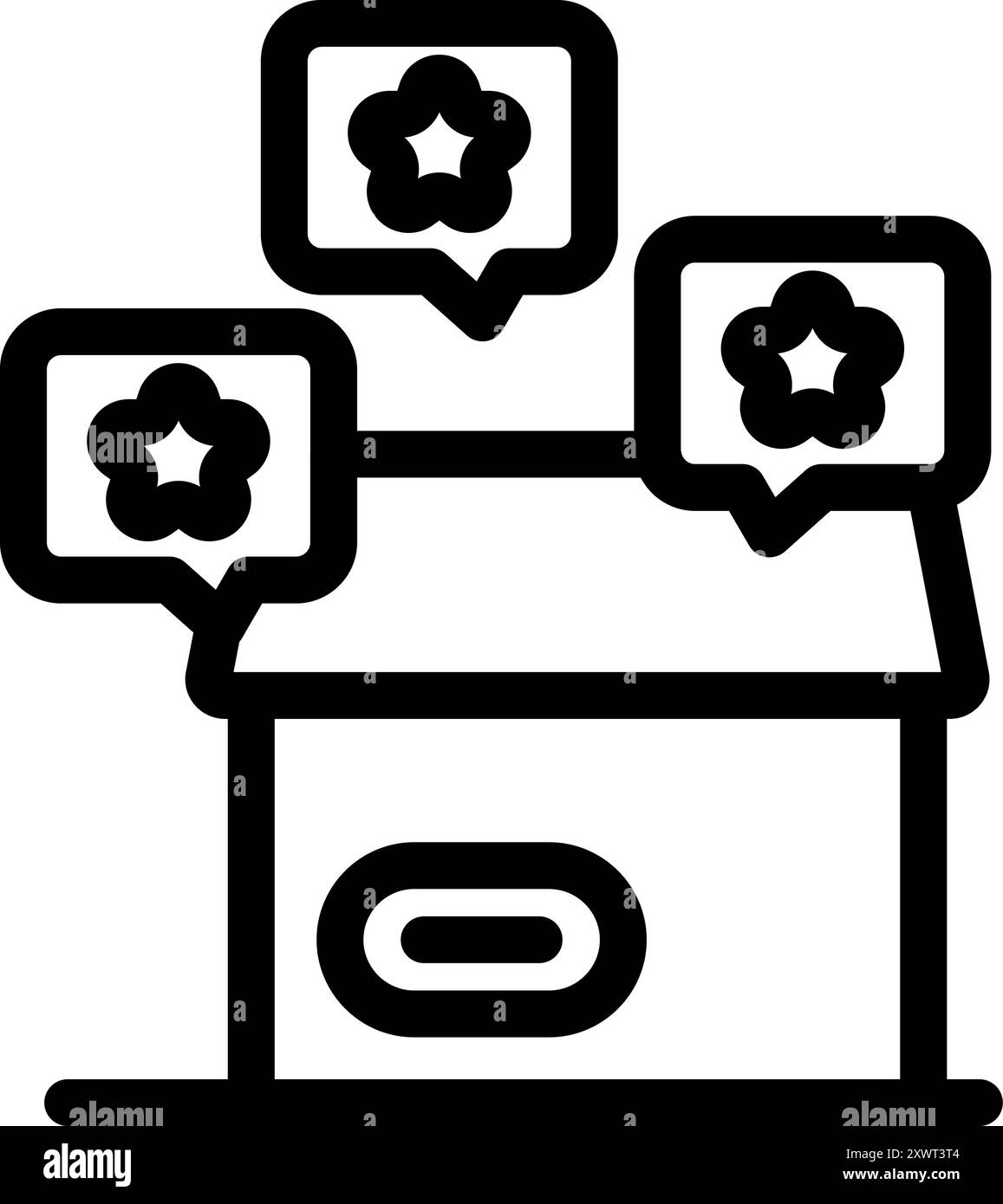 Simple vector showing a shop receiving positive feedback represented by ...