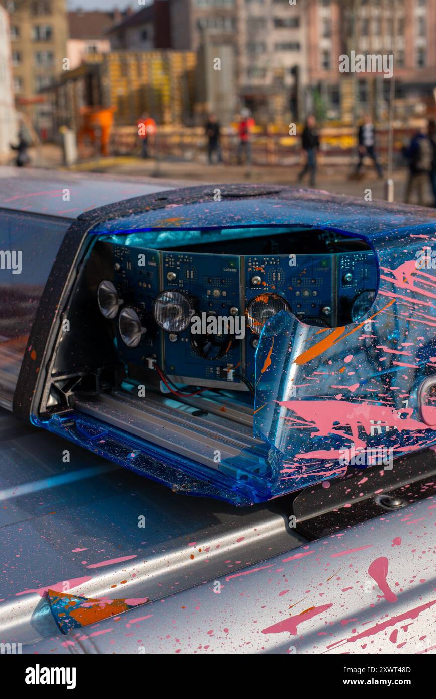 Damaged police car hi-res stock photography and images - Alamy