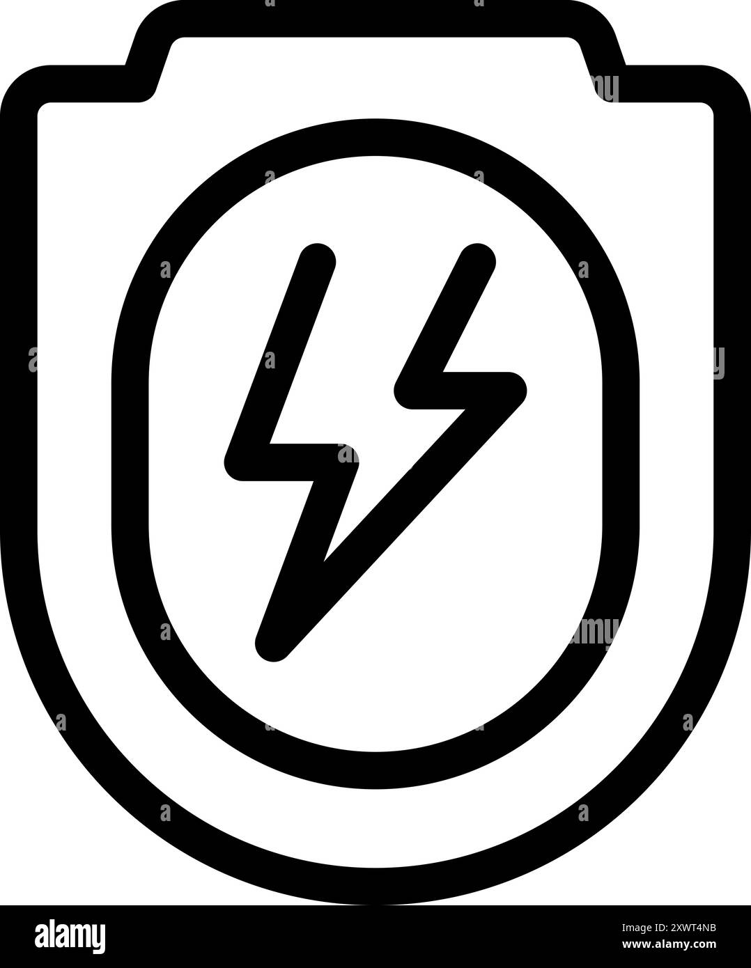 Bold, graphic icon of a shield protecting a lightning bolt, symbolizing ...