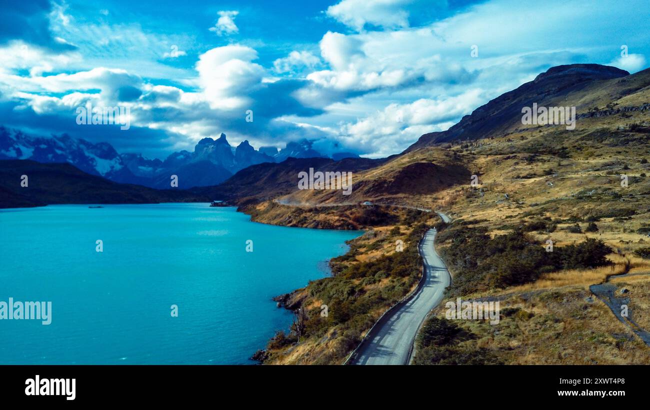 Aerial View to the Panorama of Torres Del Paine National Park in ...