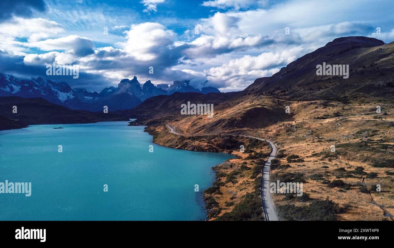 Aerial View to the Panorama of Torres Del Paine National Park in ...