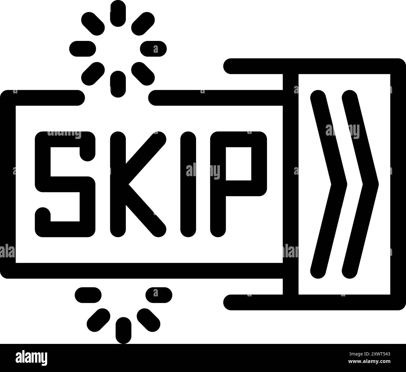 Black skip button with loading symbol animation, for media player or user interface Stock Vector ...