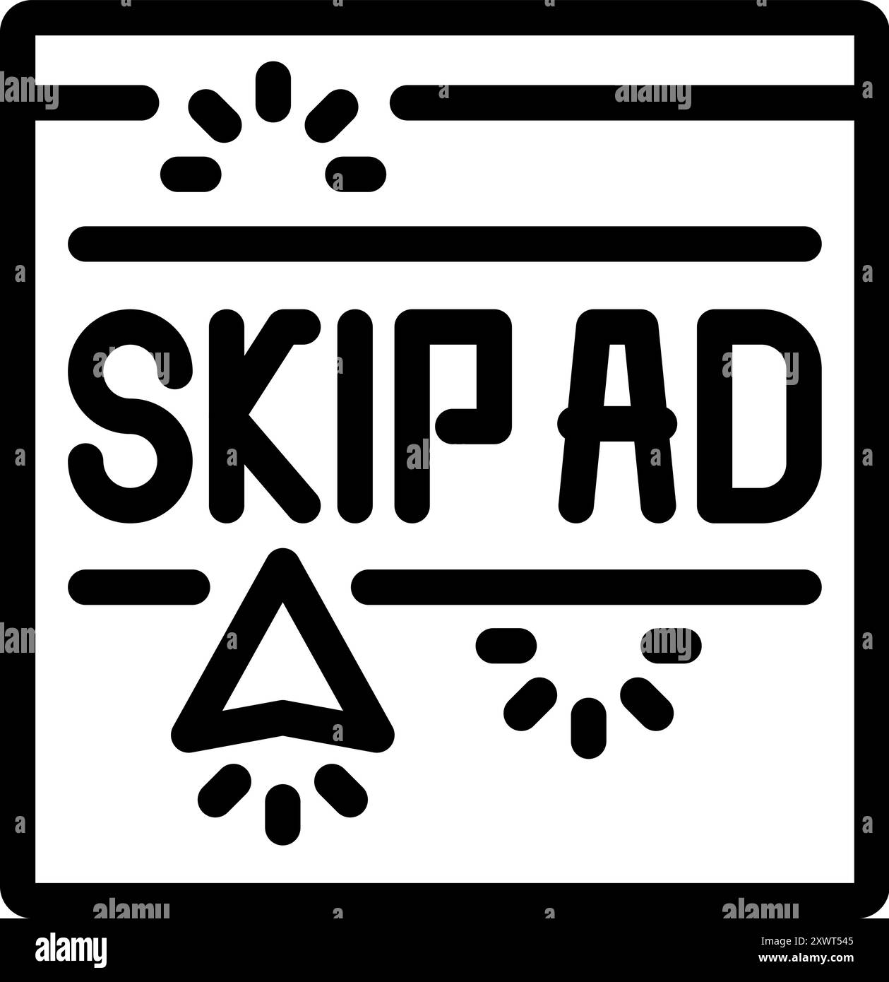 Cursor is hovering over a skip ad button, symbolizing the desire to ... Cursor is hovering over a skip ad button, symbolizing the desire to ...