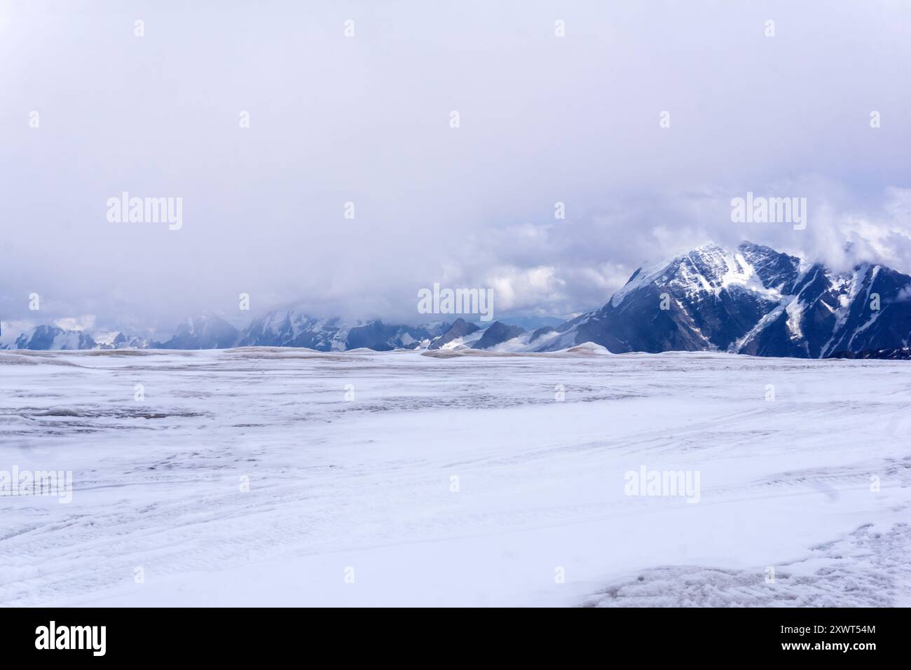 landscape of glacial highland plateau, view from the surface of the ...