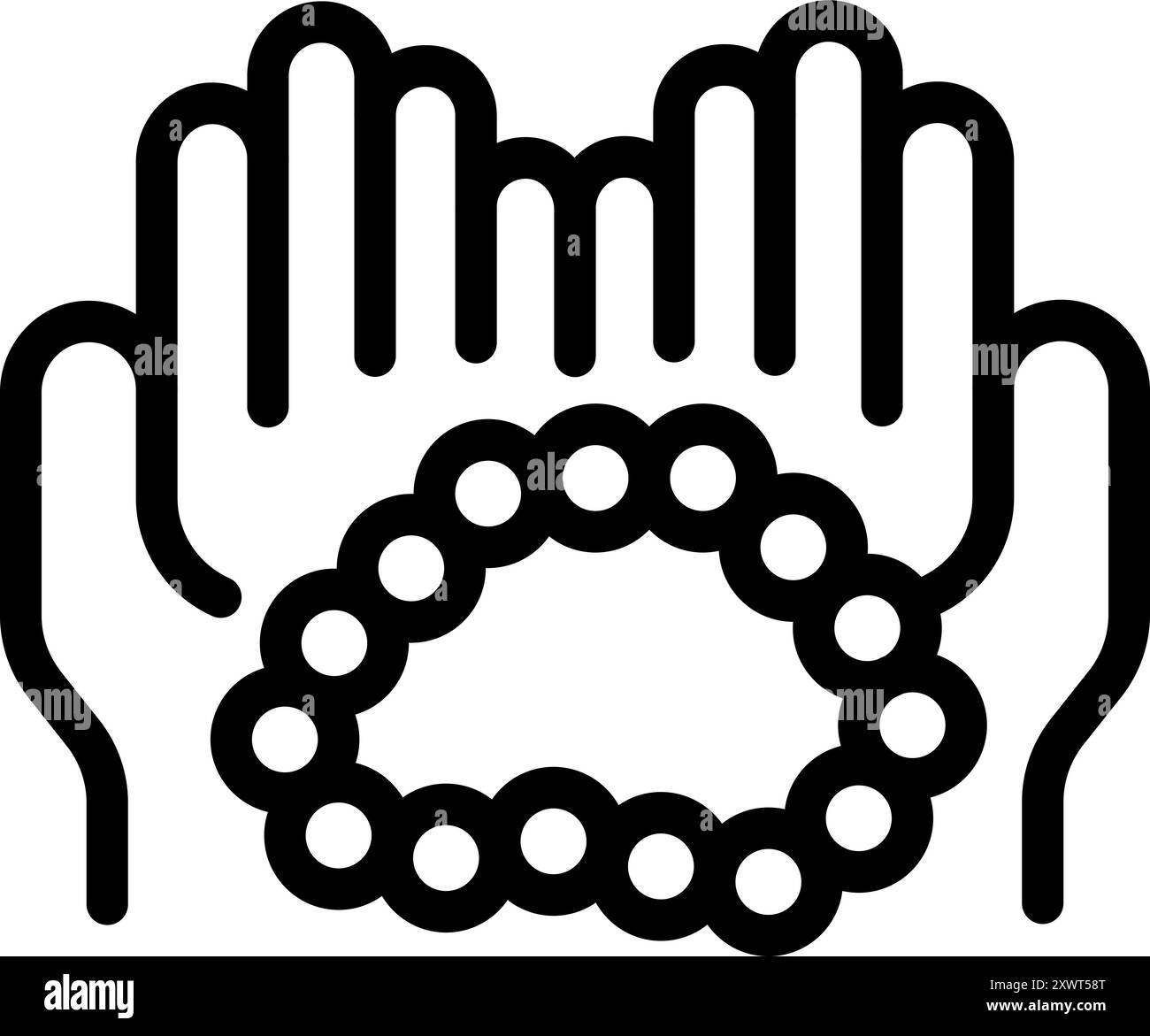 Holding hands prayer with reflection Stock Vector Images - Alamy
