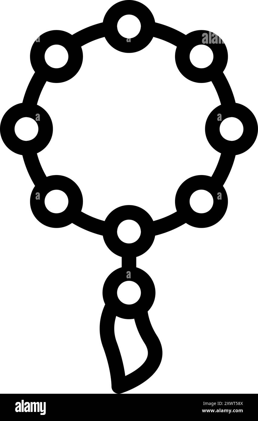 Simple line art icon of islamic prayer beads with a hanging charm Stock Vector Image & Art - Alamy