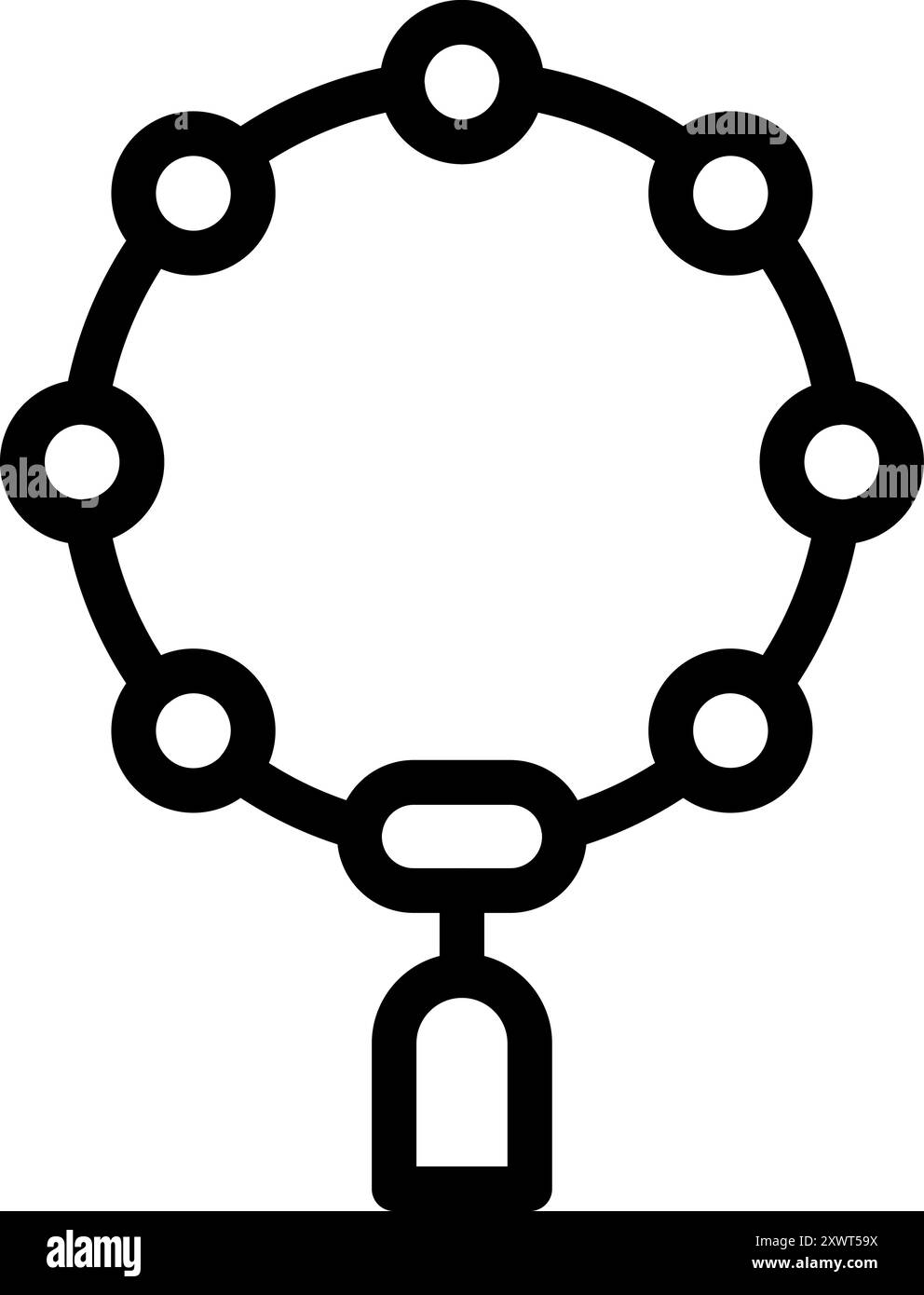 Simple line art icon of rosary beads, often used for prayer and ...