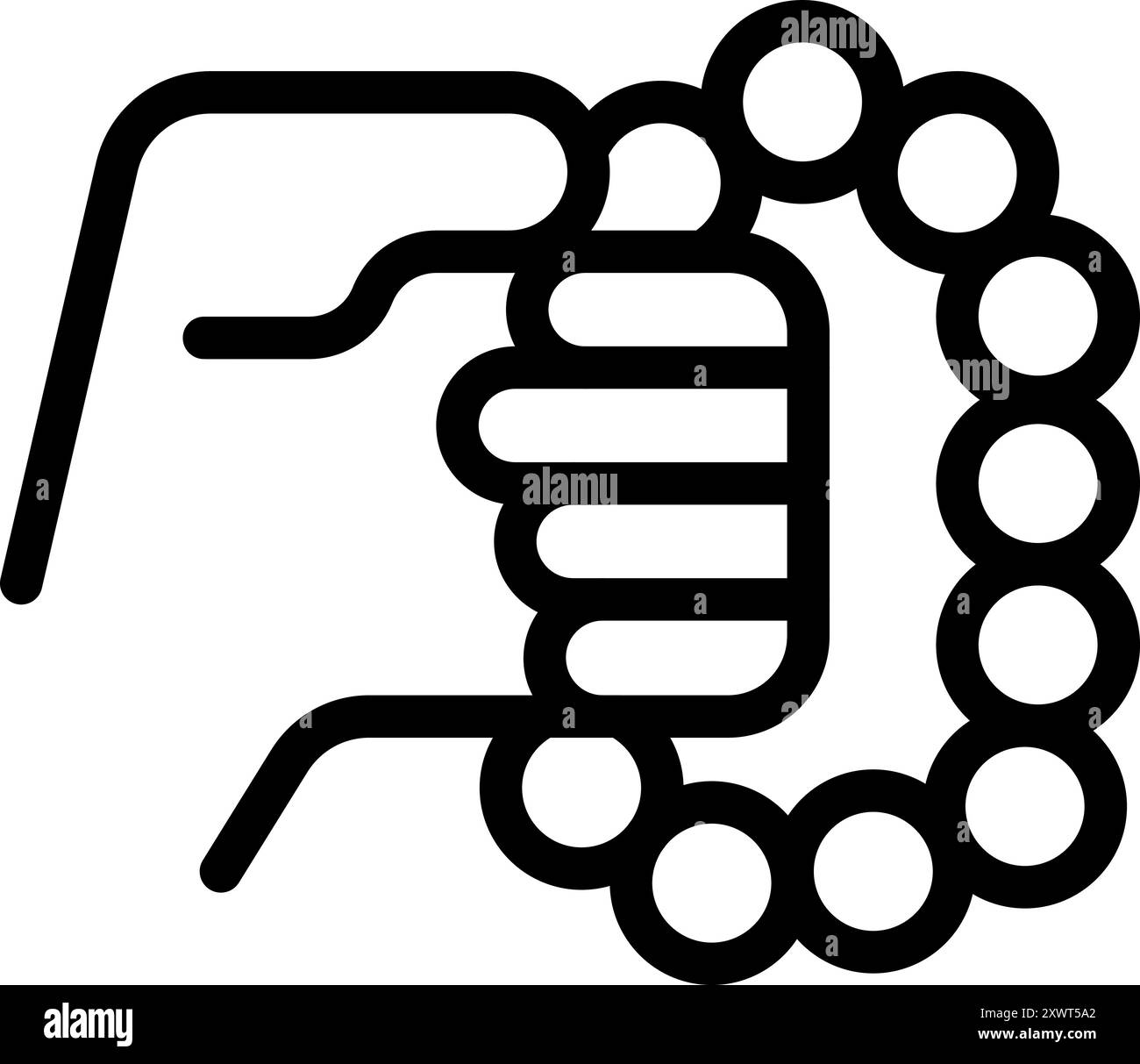 Line drawing of two hands holding rosary beads while praying Stock ...