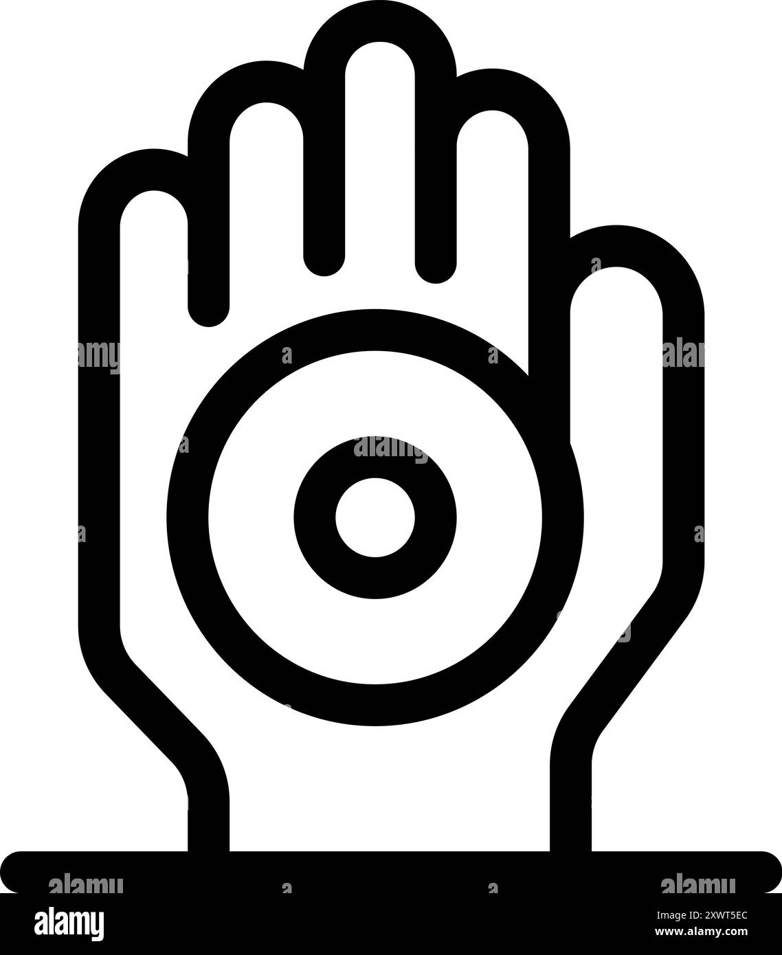 Hand holding a circle shape with a hole, symbolizing focus and ...