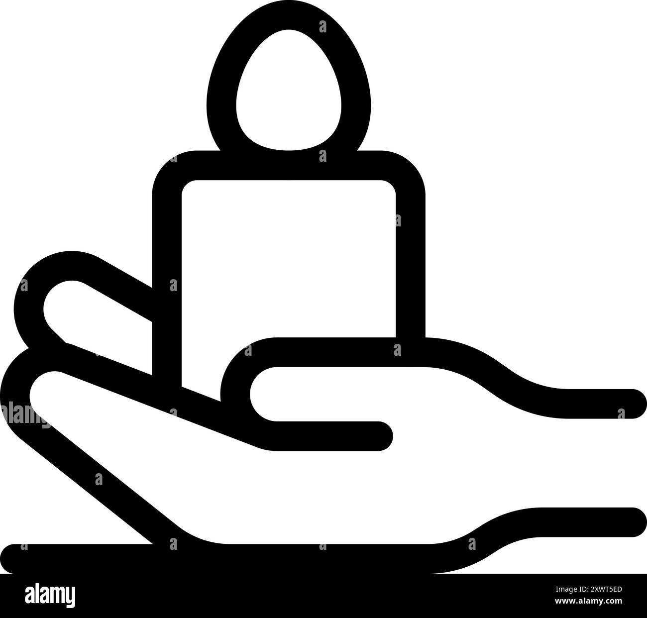 Open hand carefully holding a symbolic representation of a human life ...