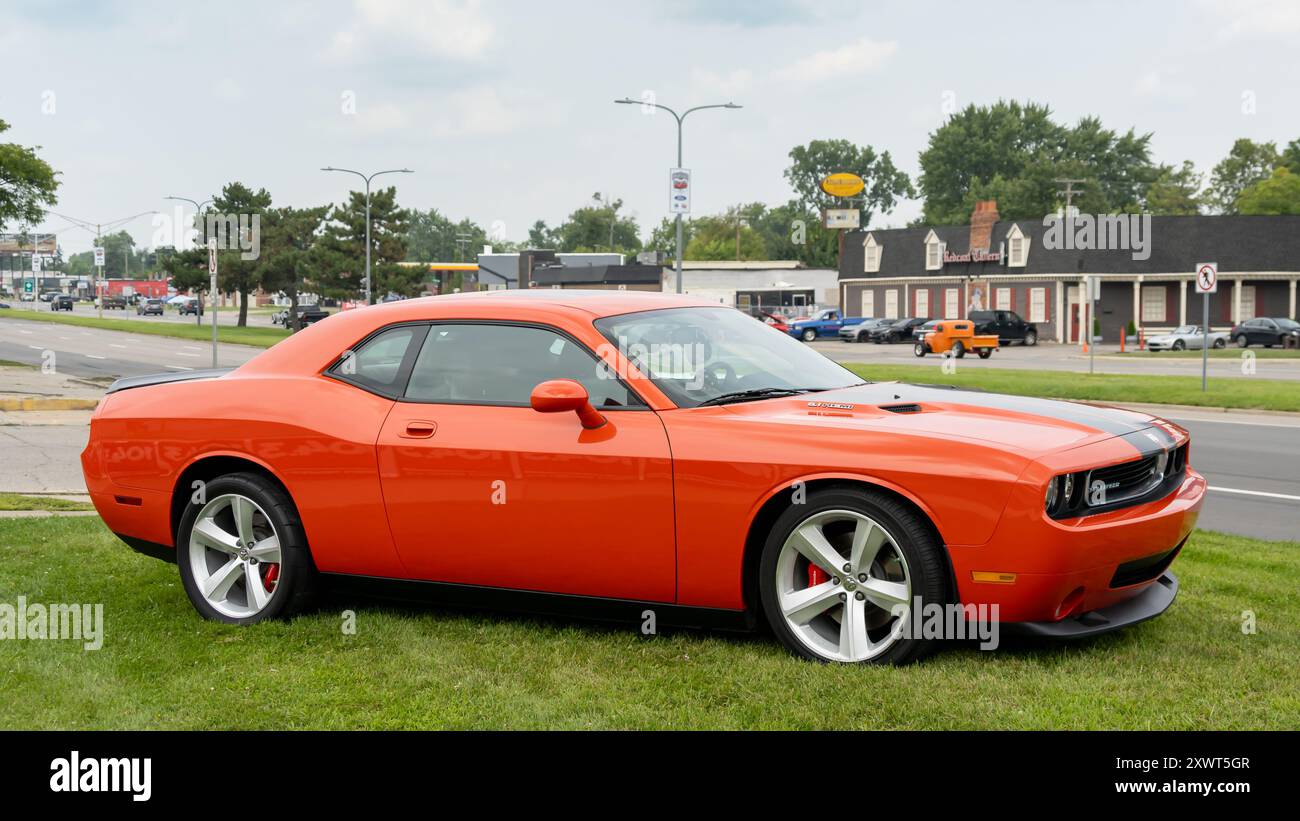 ROYAL OAK, MI/USA - AUGUST 16, 2024: A 3rd generation Dodge Challenger ...
