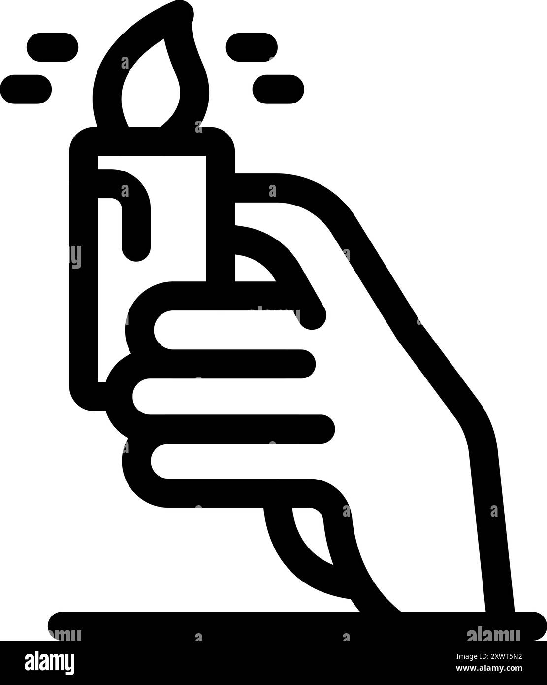 Simple vector icon of a hand holding a burning candle, symbolizing hope ...