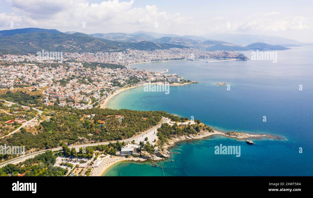 Aerial view of seascape at Kavala, Greece Stock Photo - Alamy