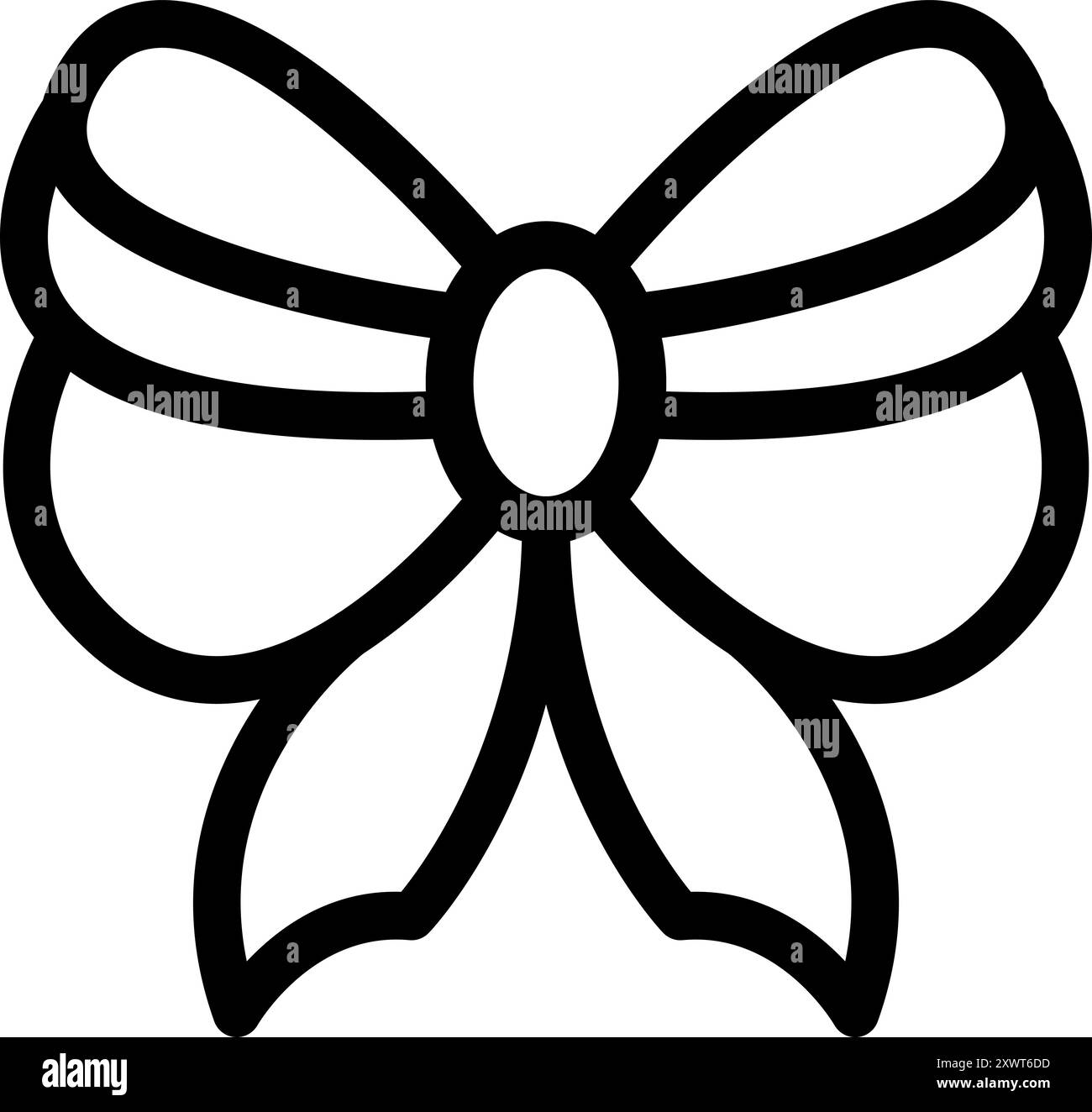 Simple black and white line art illustration of a classic knotted ...