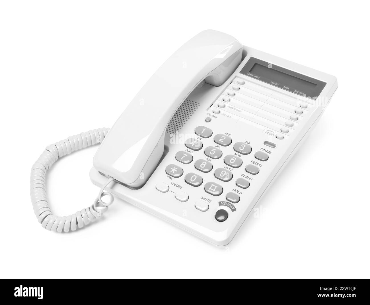 One telephone isolated on white. Modern technology Stock Photo - Alamy