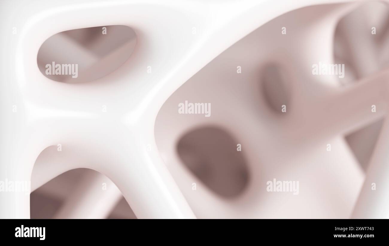 Abstract complex organic spongy structure. Bone tissue. 3d render ...