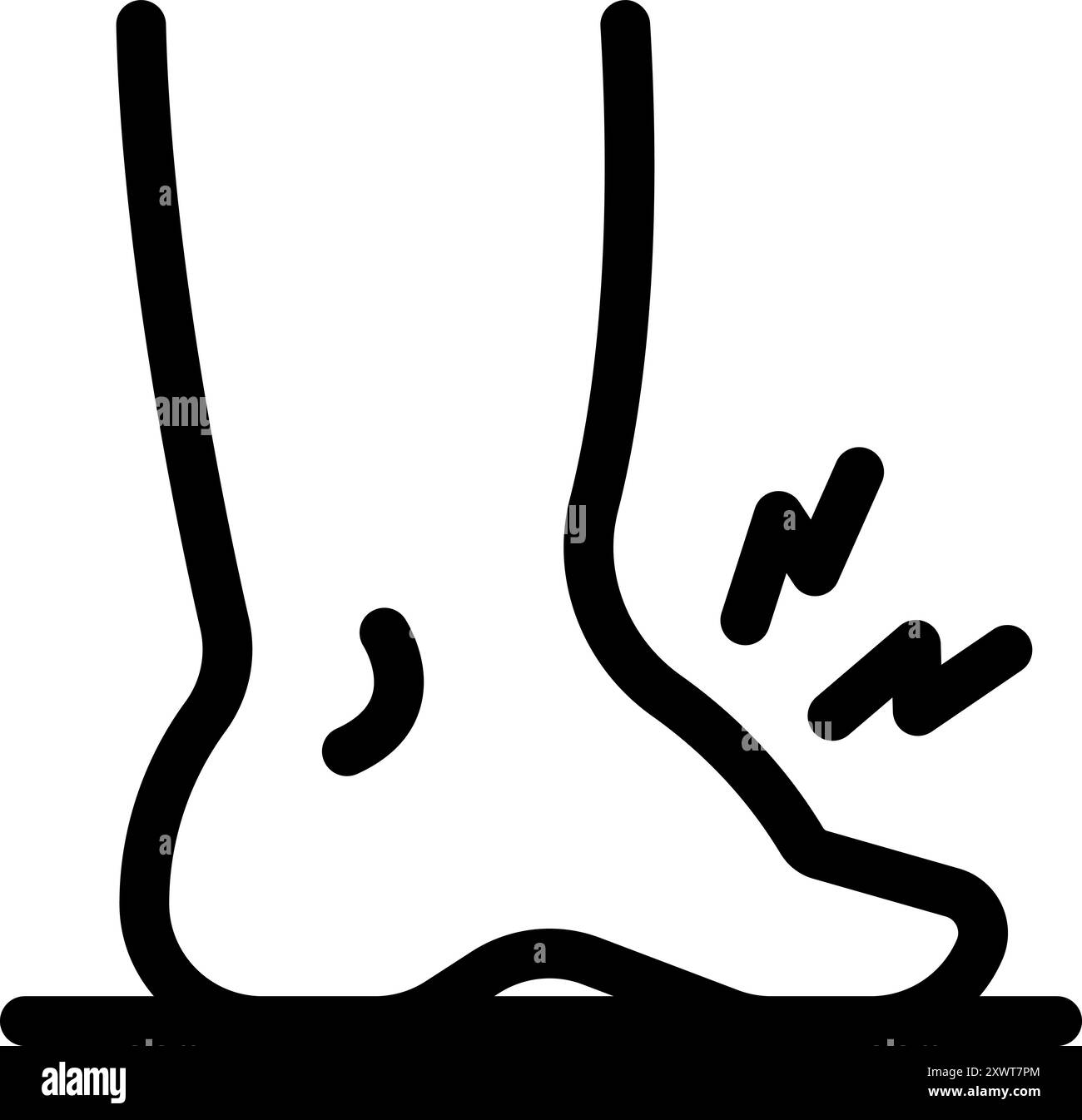 Simple icon of a foot experiencing pain, perfect for topics of health ...