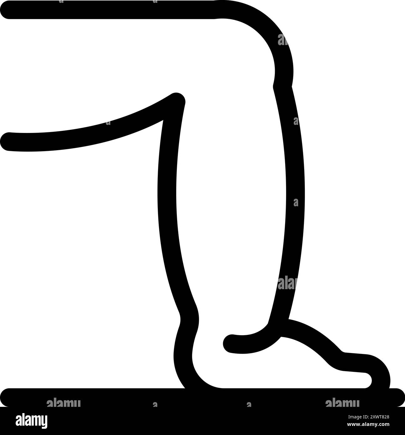 Simple line drawing of a person standing on the tips of their toes ...