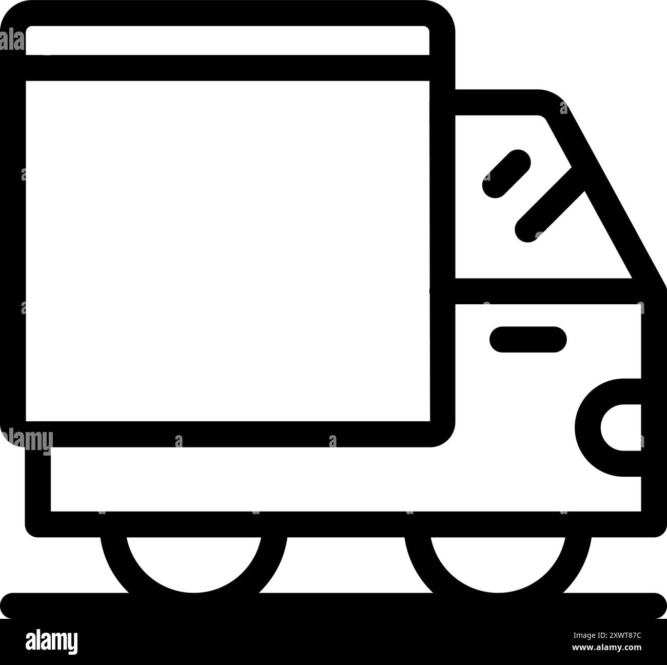 Simple black and white icon of a delivery truck, symbolizing ...
