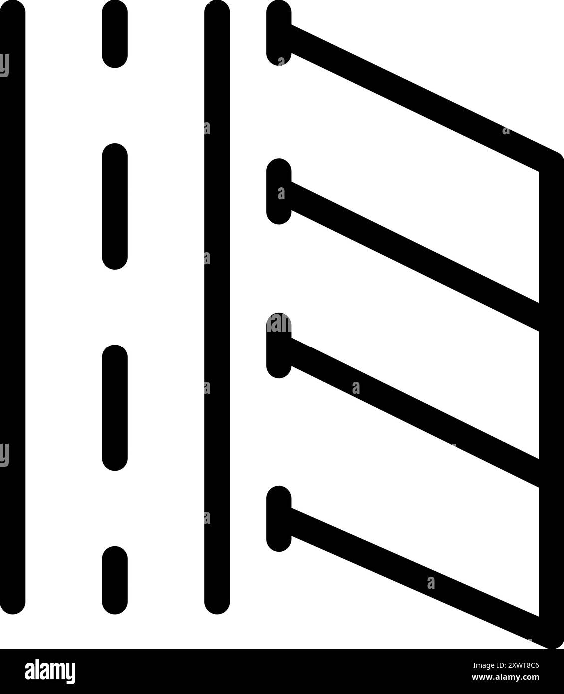 Linear icon of a road barrier, indicating a closed road or restricted ...