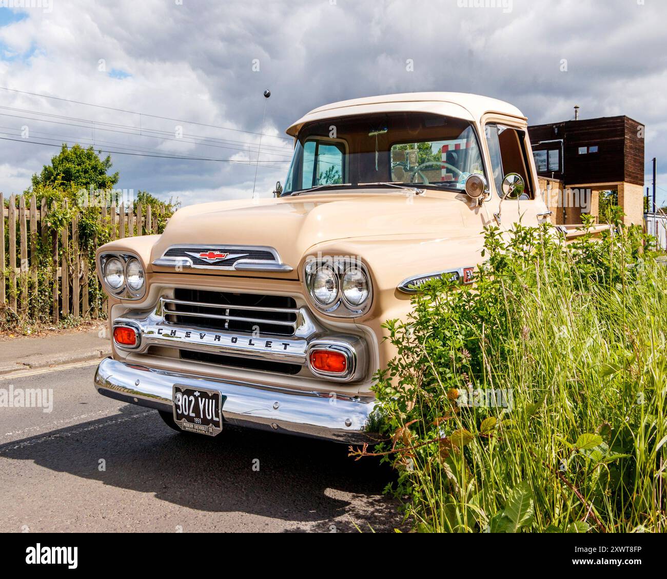 beige vintage classic chevrolet chevy truck Stock Photo - Alamy
