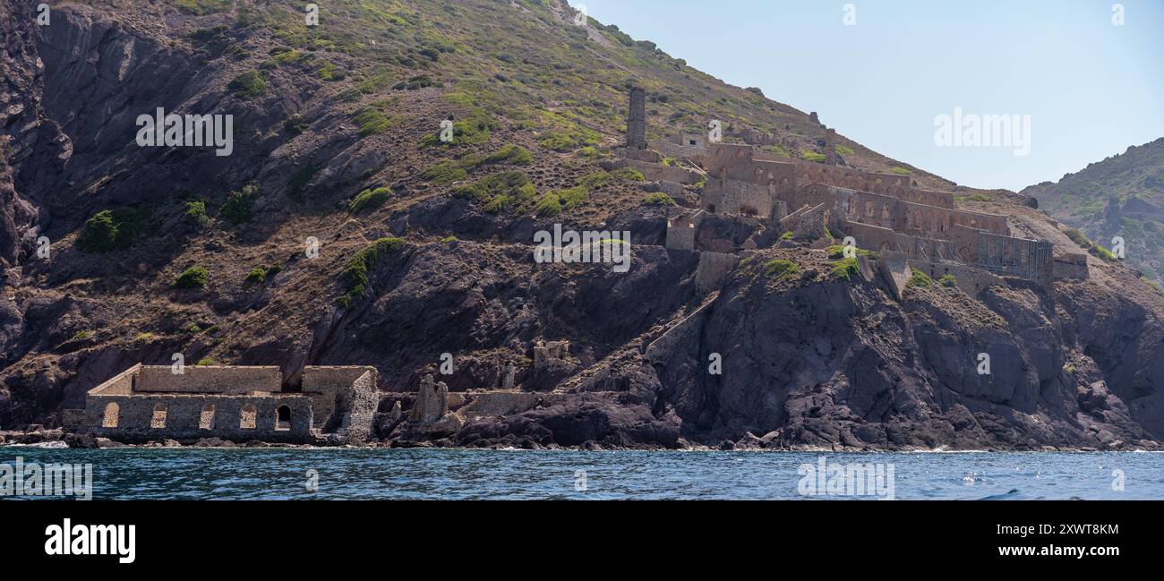 Remains of the buildings of the former Nebida mine called "Laveria ...
