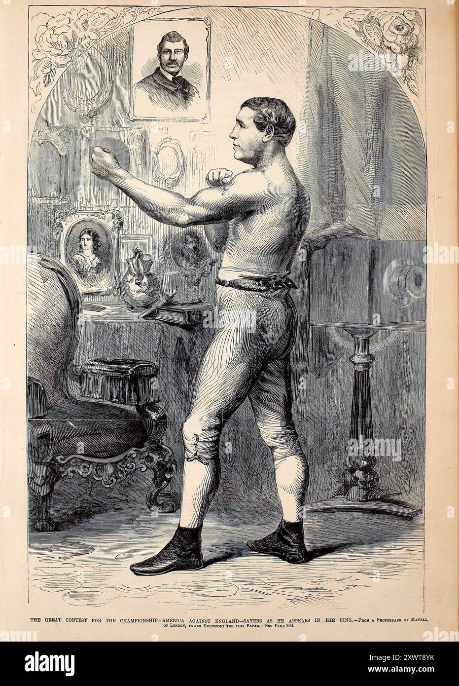 Boxer portrait, The Great contest for the Championship- America against ...