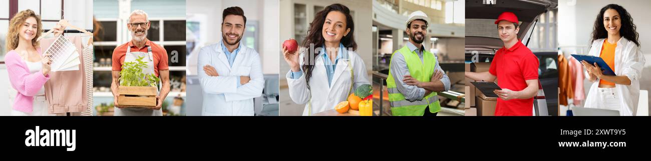 Collage Image Showcasing the Diversity of Workers in Various Industries ...
