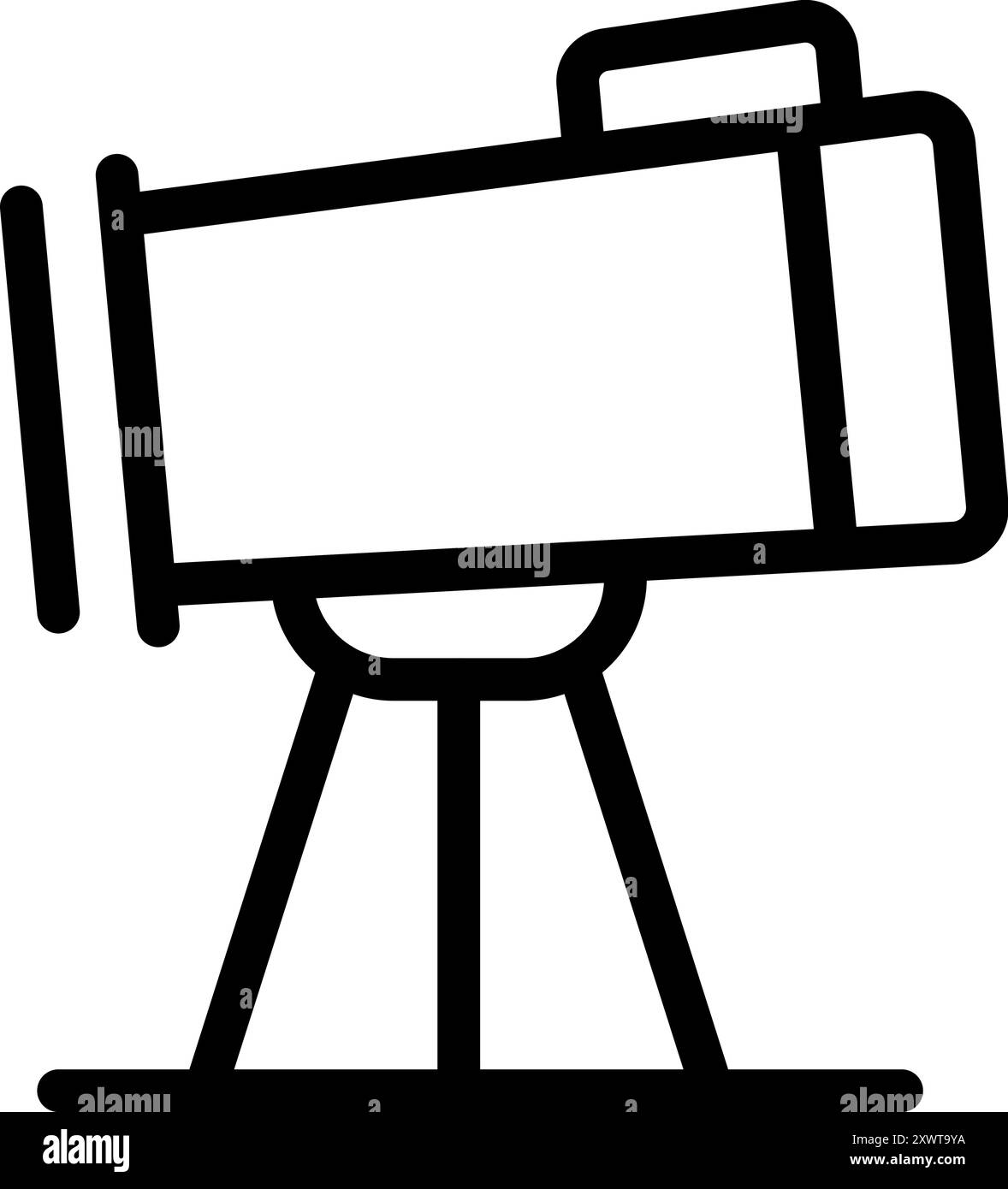Simple telescope with a tripod, perfect for representing astronomy and ...