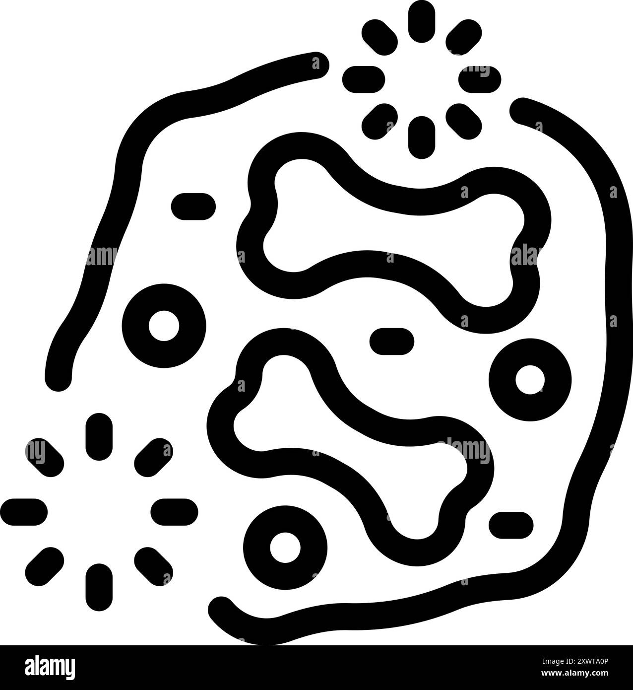 Simple vector icon of viruses attacking cells, representing the immune ...