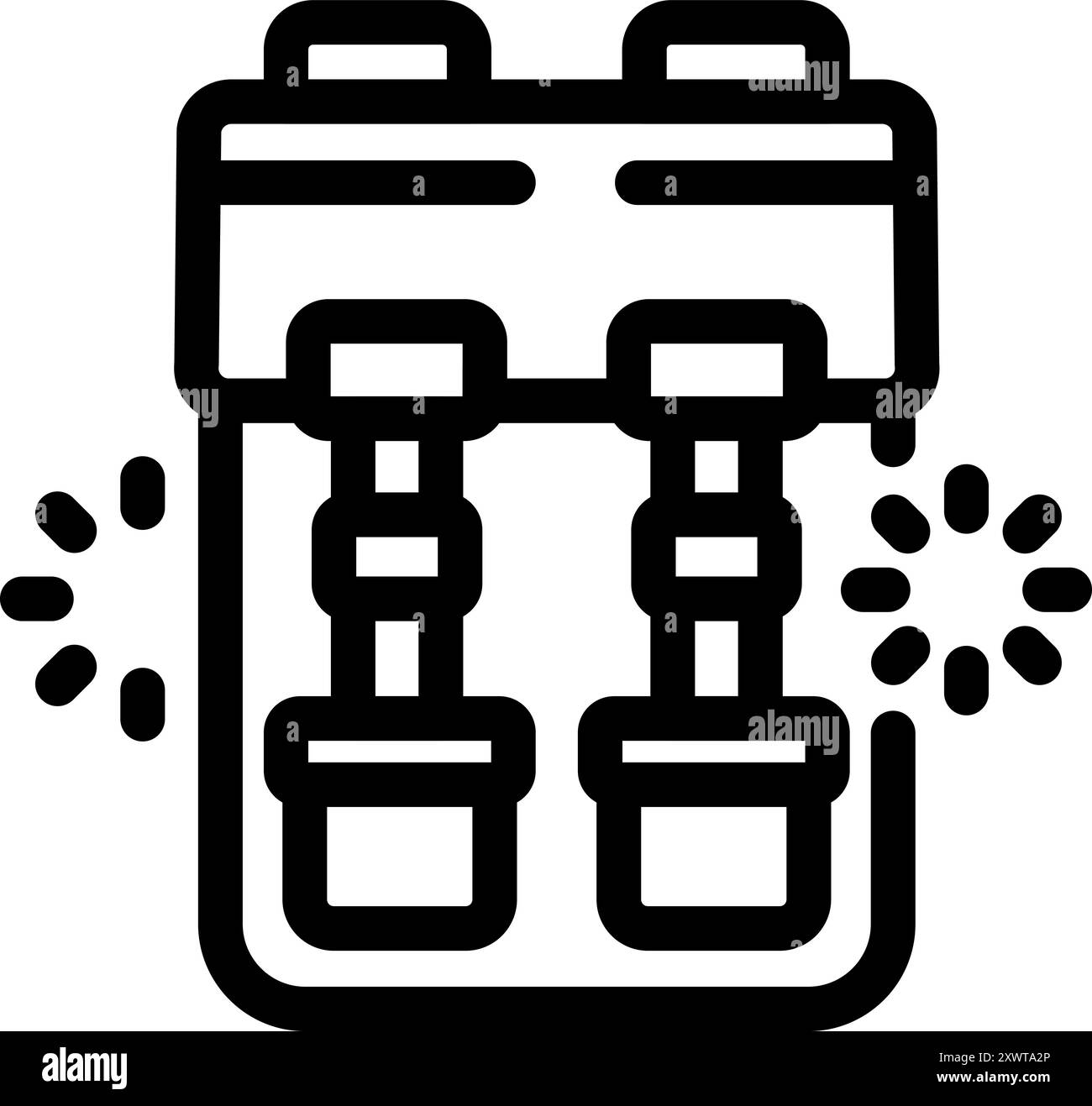 Line art icon of an electrical transformer generating power for a ...
