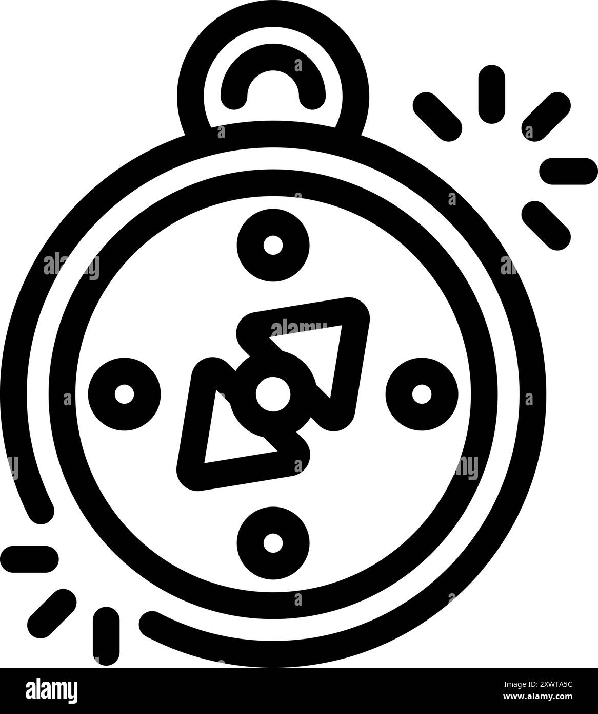 Magnetic compass is pointing north, helping adventurers and travelers ...