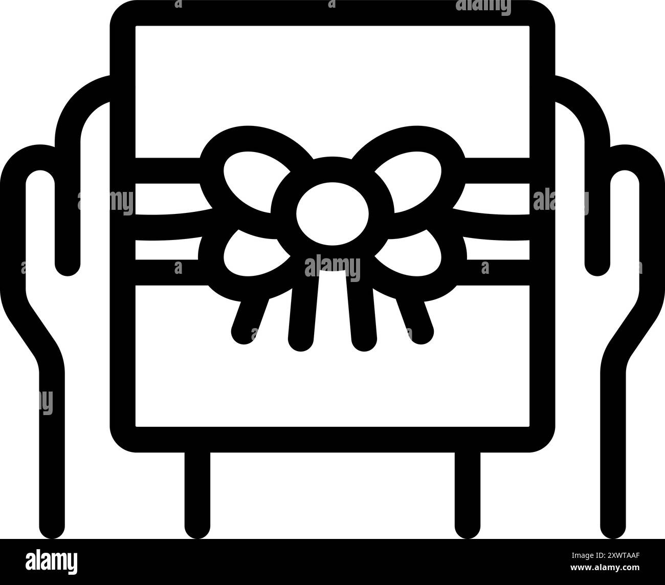 Line drawing of a gift box being held with both hands, perfect for ...