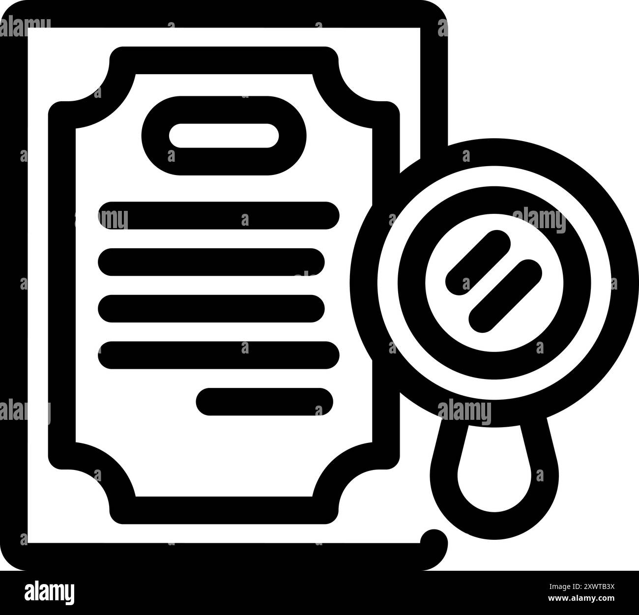 Magnifying glass is being used to carefully inspect an official ...
