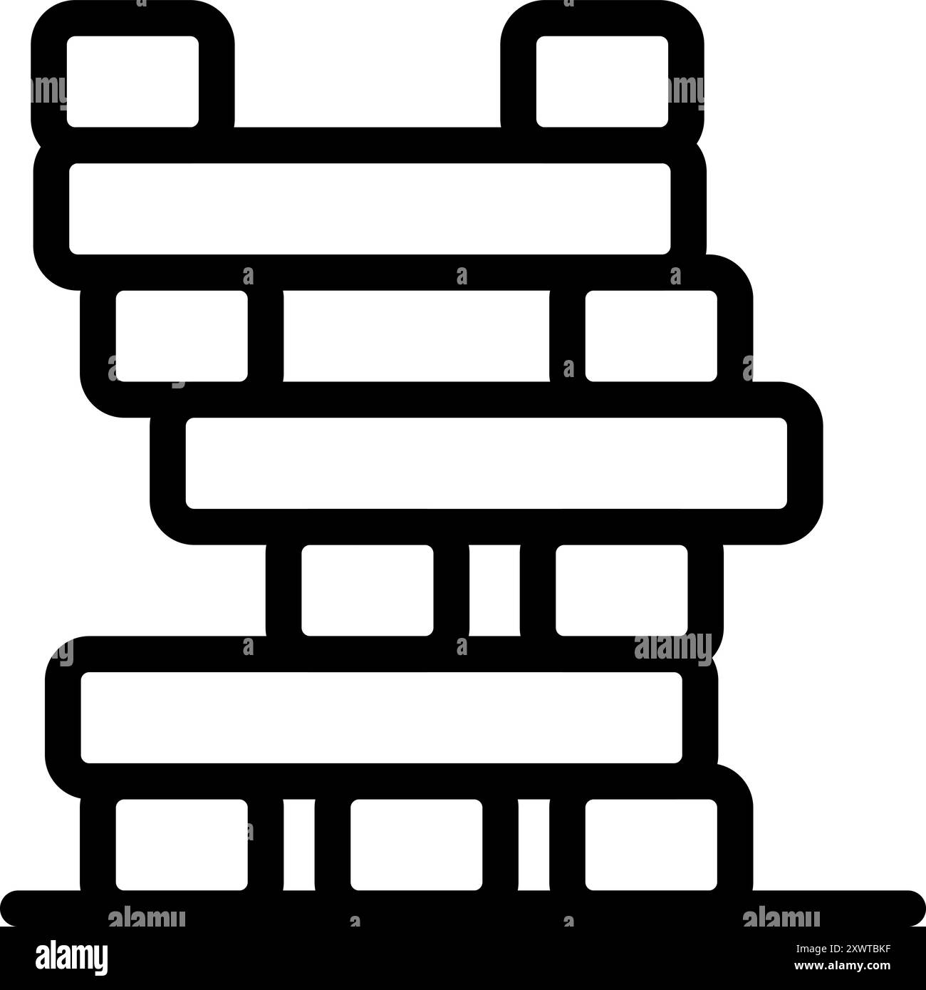 Simple line drawing representing a modernist building with balconies ...