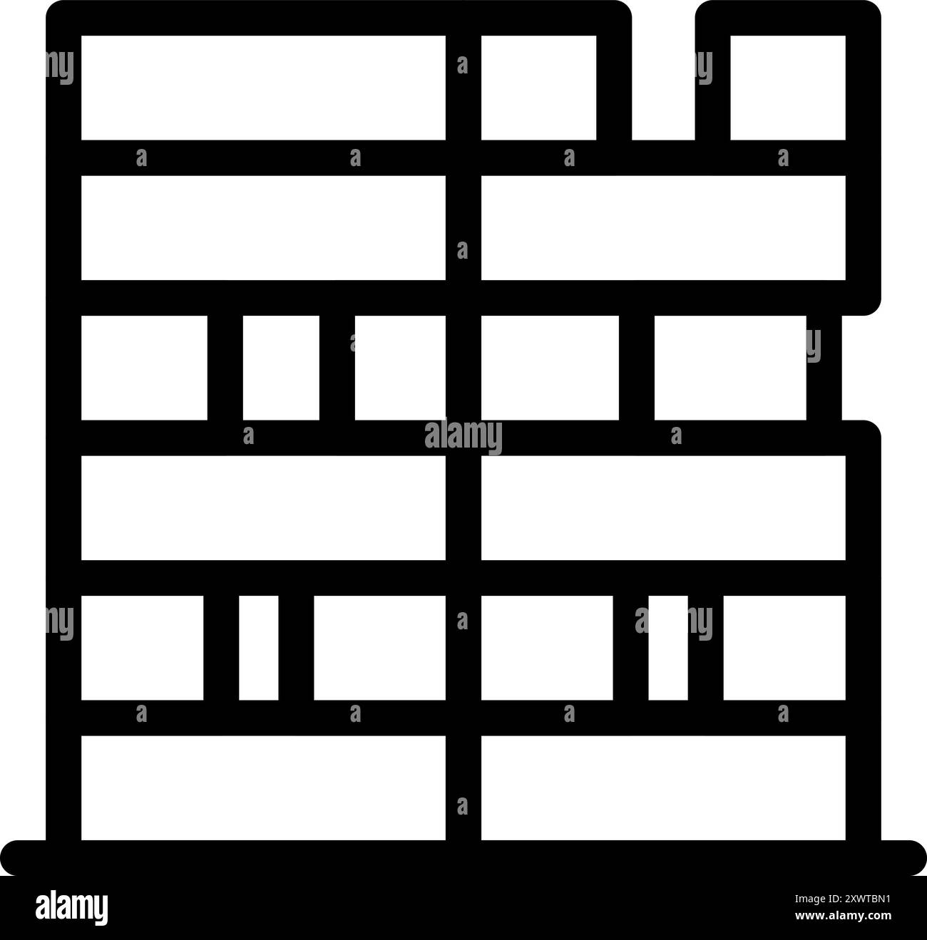 Simple line art icon of a contemporary building facade Stock Vector ...