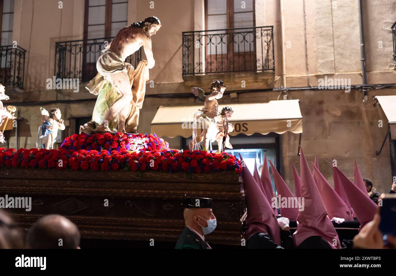 Brotherhood carrying paso of Flagellated Jesus during Holy Week ...