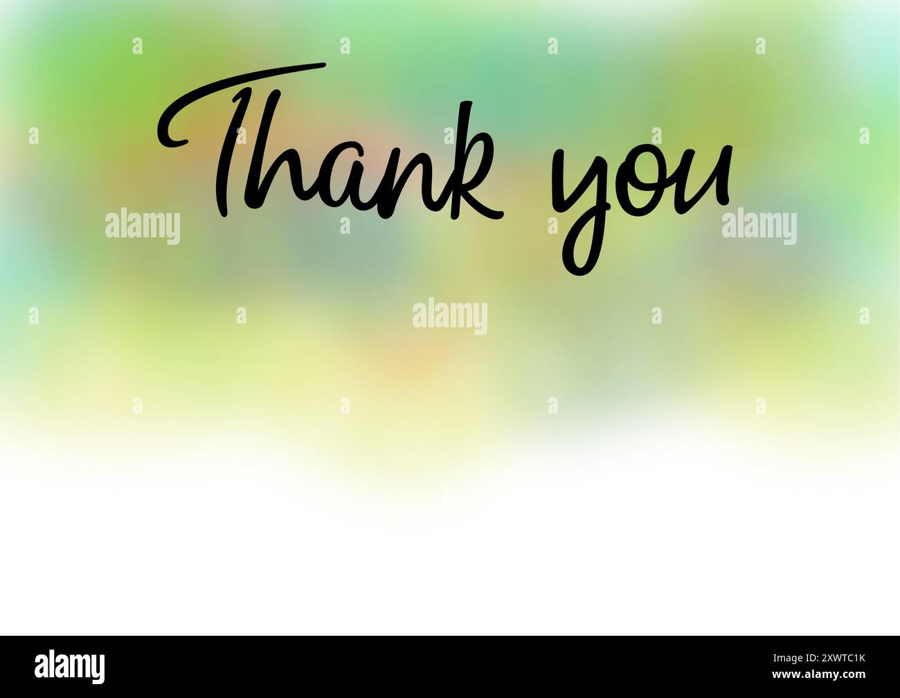 Handwritten text with "Thank you" on a fresh green-yellow transparent ...