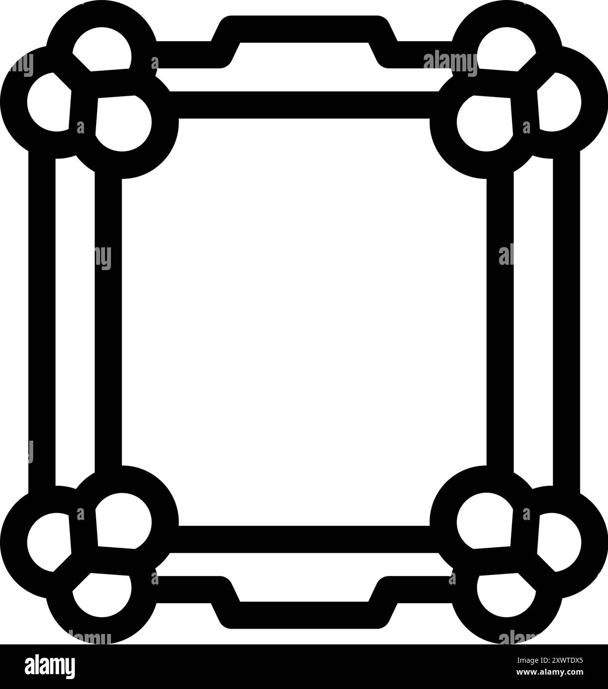 Minimalist square frame adorned with stylized flowers, perfect for ...