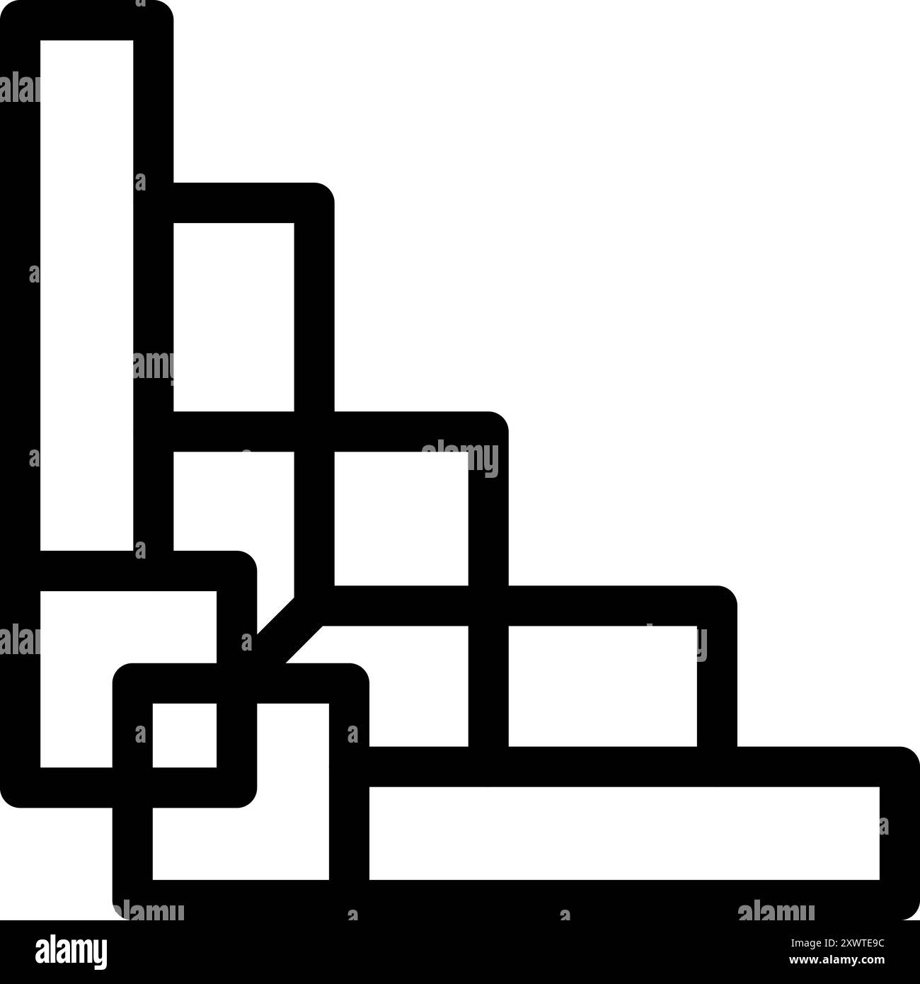 Abstract geometric shape forming a staircase going upwards, symbolizing ...