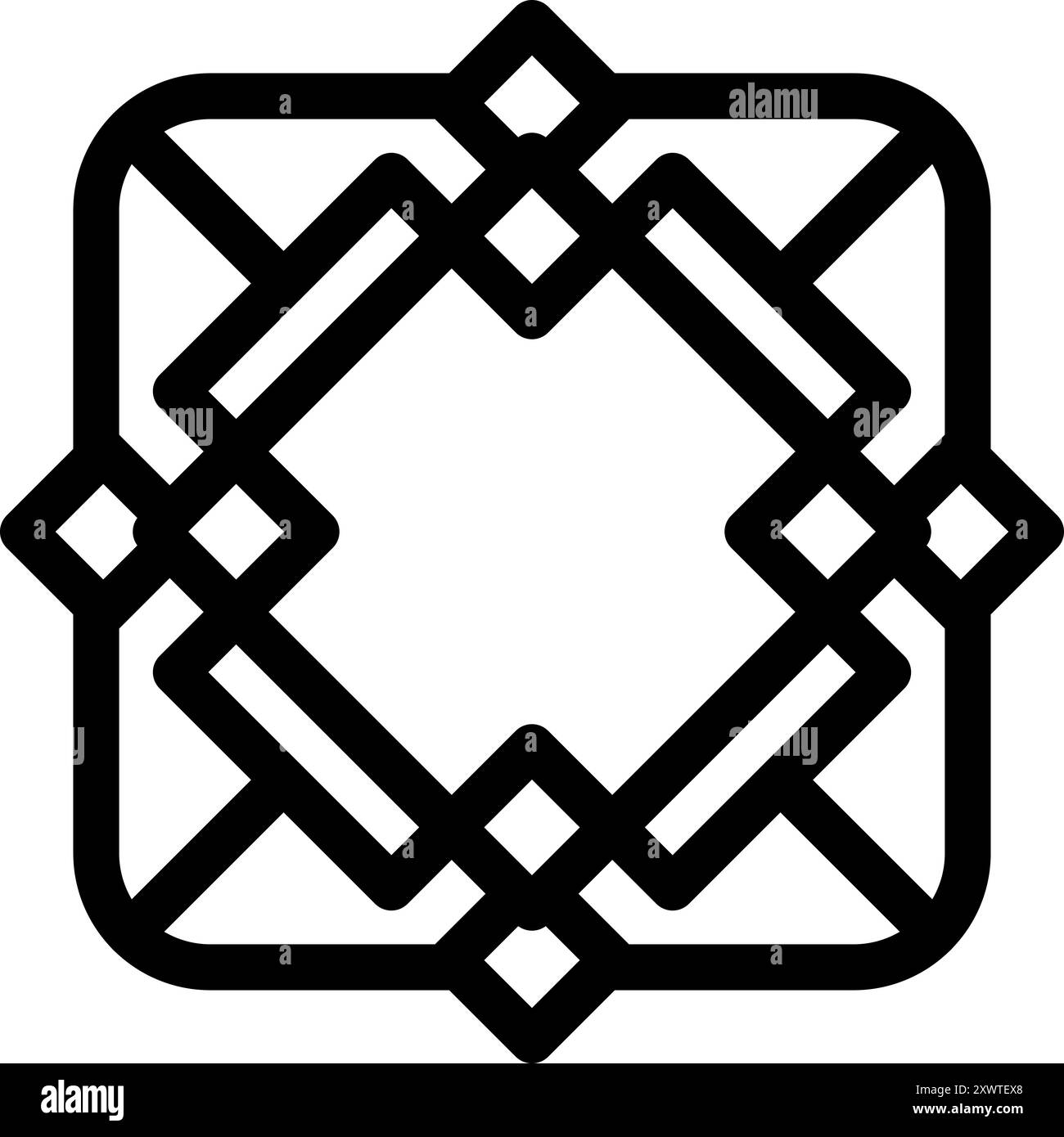 Square shape forming a geometrical pattern with small squares at each ...