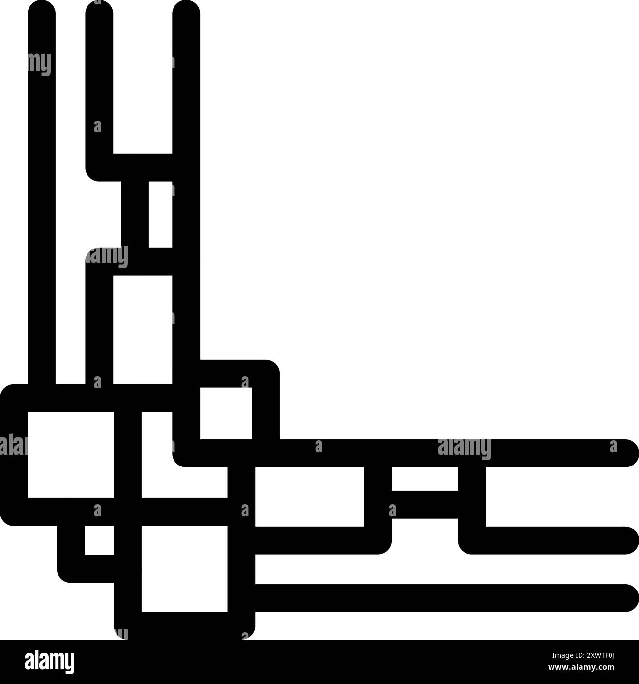 Abstract geometric shape forming a right angle, perfect as a corner ...