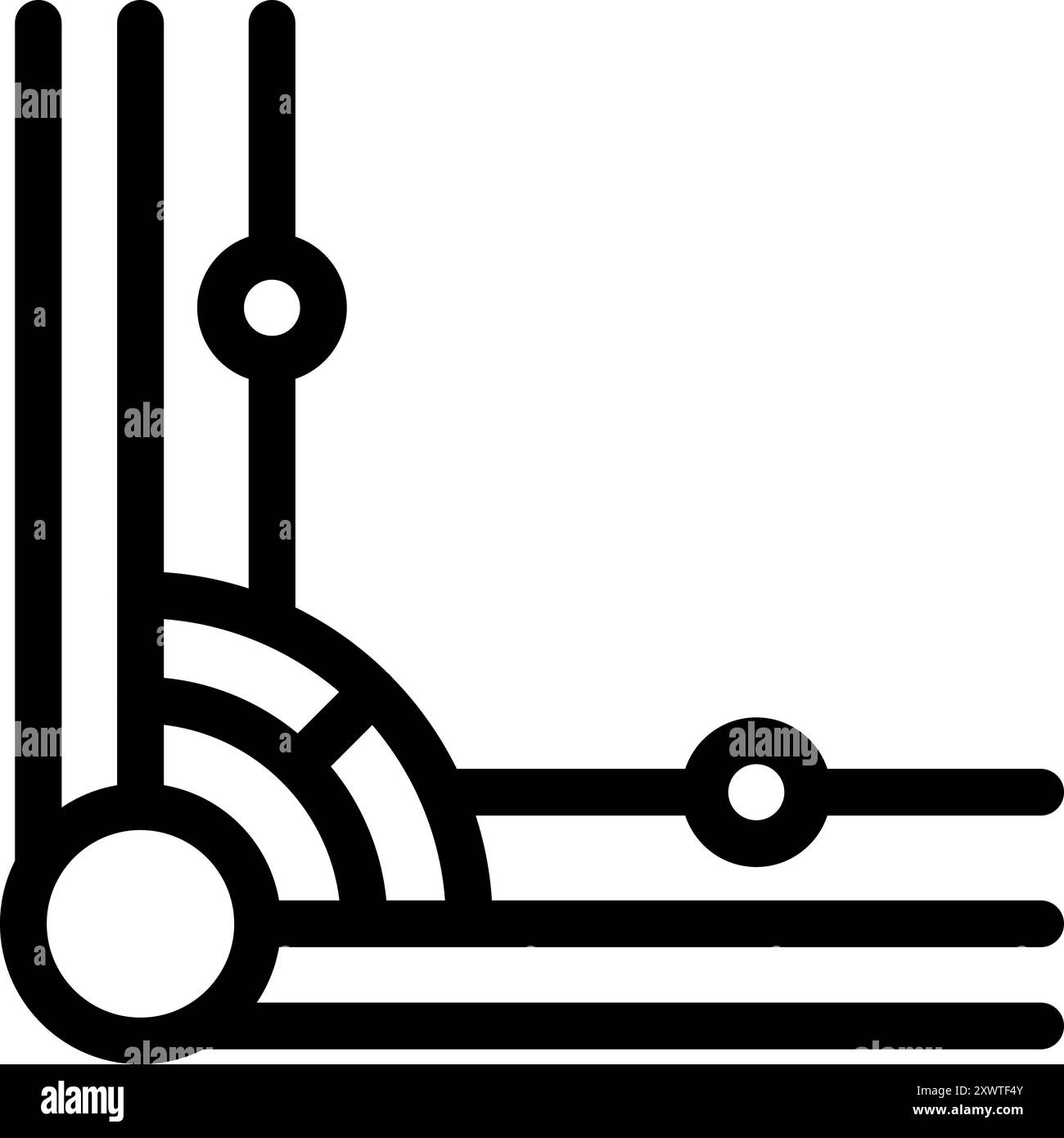 Bold black and white graphic forming a right angle corner with ...