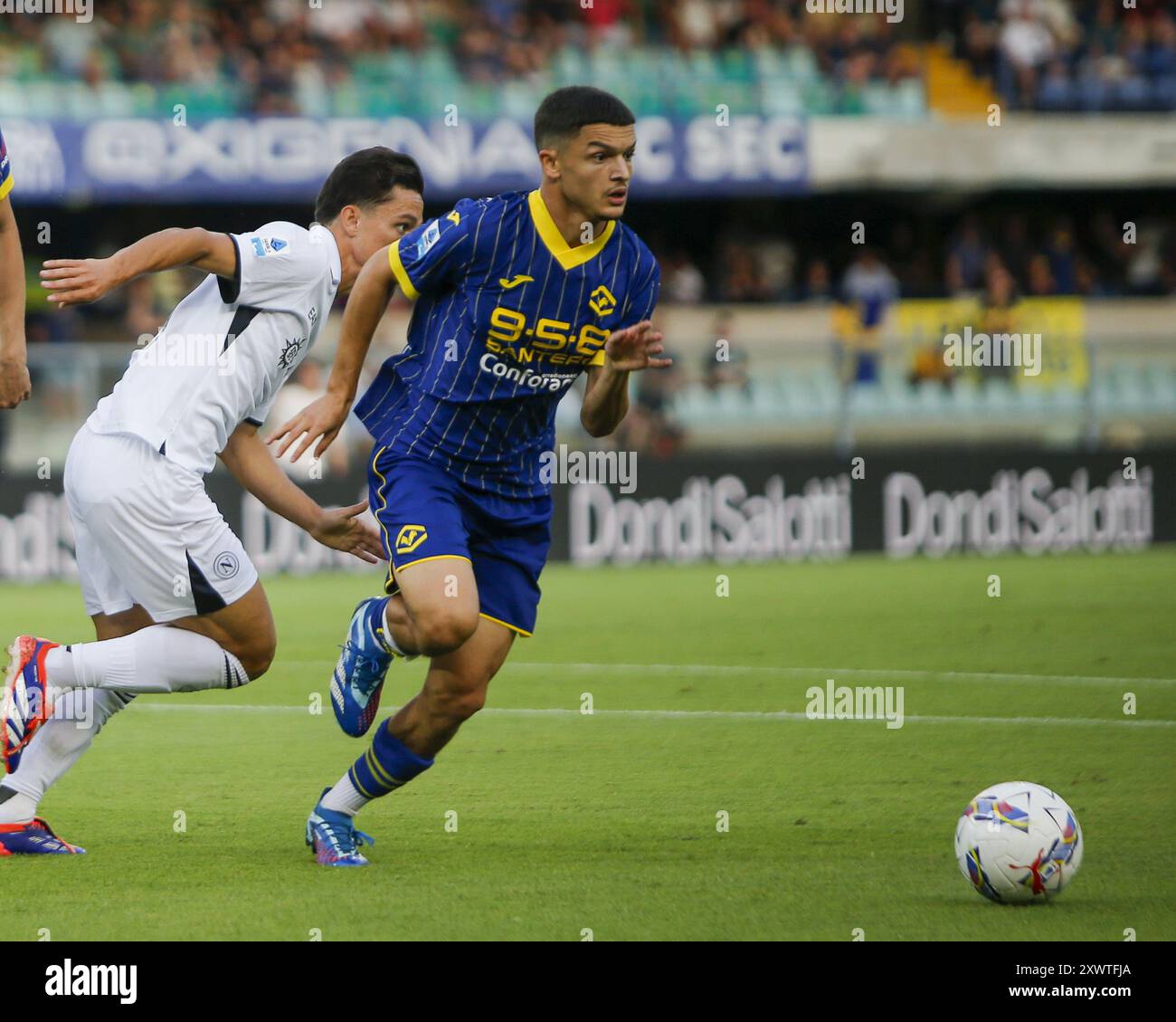 Reda Belahyane of Hellas Verona FC play the ball during Hellas Verona FC vs SSC Napoli, 1Â ...
