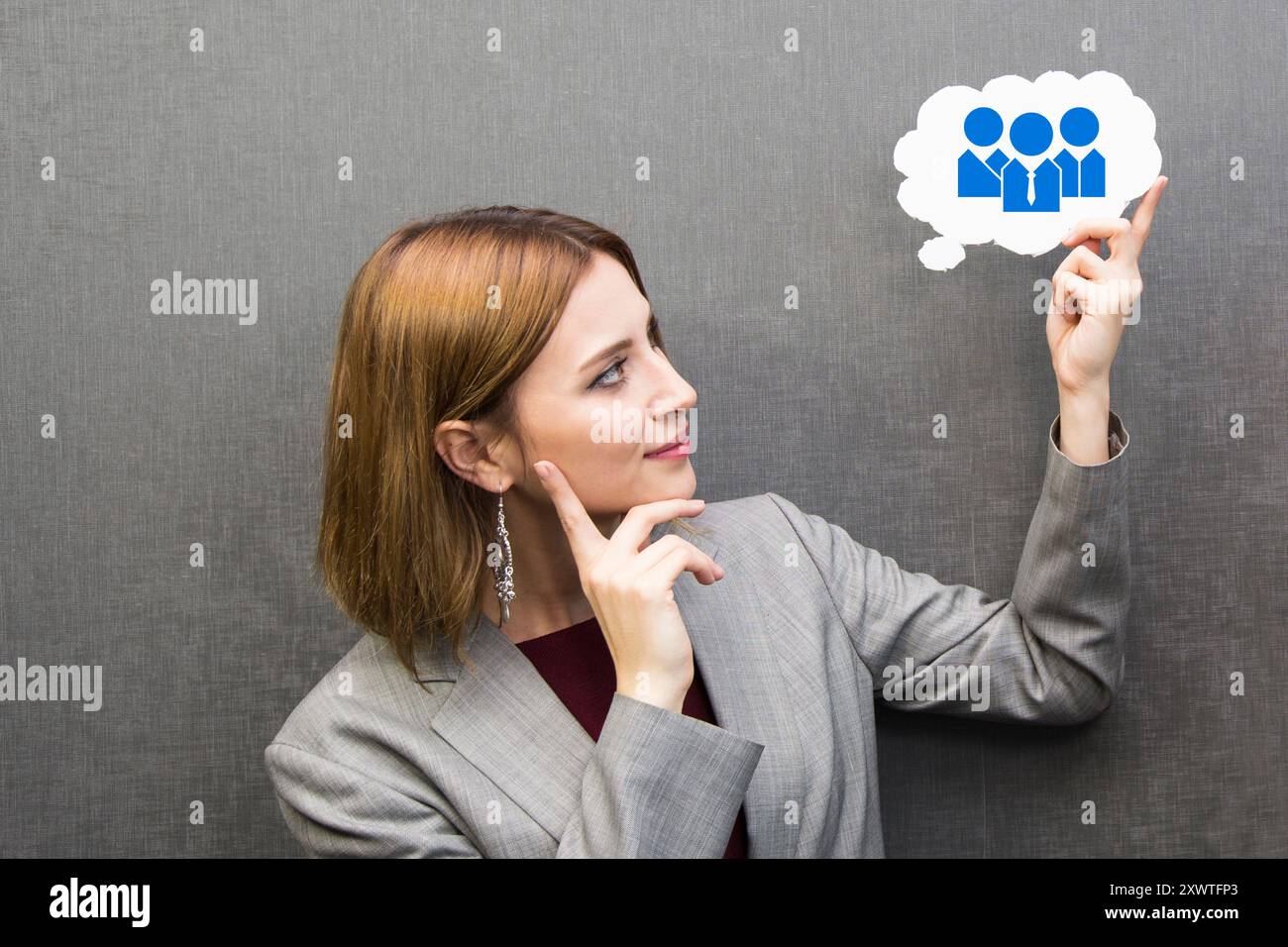 businesswoman holding speech bubble. business people icon and ...