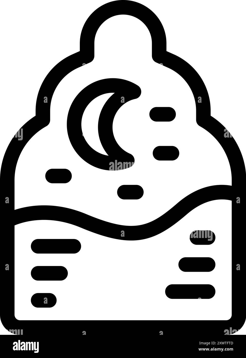 Simple icon of a humidifier working at night, increasing the humidity ...