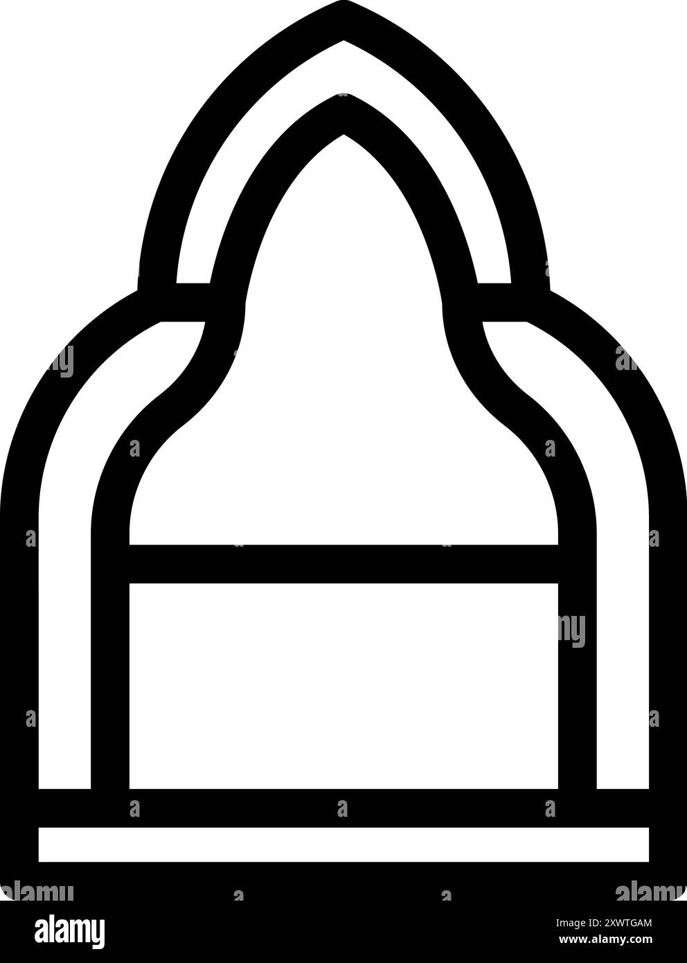 Simple black and white vector icon of a classic window design, perfect ...