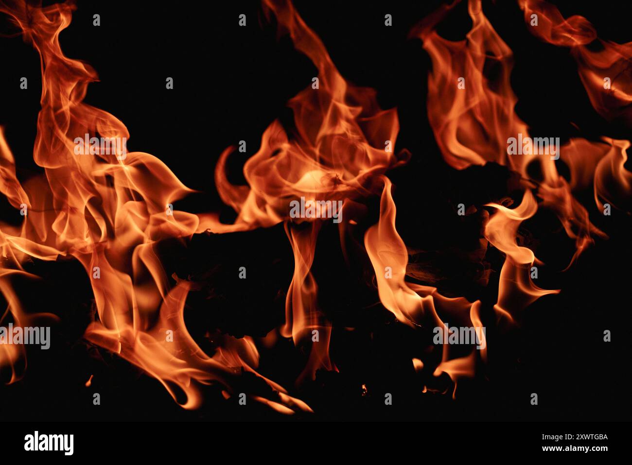 Fire over black background. Fire sparks background. Abstract blaze ...